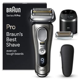 Braun Elektrorasierer »Series 9 Pro 9465cc« 5-Stufen-Reinigungs- und Ladestation Wet&Dry, ProLift Trimmer grau Hergestellt in Deutschland: Dieser...