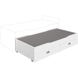 Paidi Kinderbett &raquo;Ausziehbett&laquo; Unterschiebebett mit 2 Schubladen, 90 x 190 cm Kreidewei&szlig;