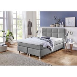 Westfalia Schlafkomfort Boxspringbett mit Topper grey