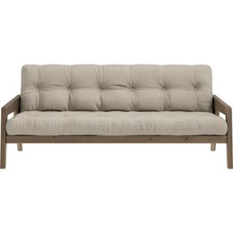 Karup Design Schlafsofa Mit Holzstruktur, inkl. Futonmatratze, Liegefläche 130x190 cm leinen