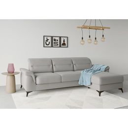 Sit & More SIT&MORE Ecksofa »Sinatra L-Form« mit Recamiere, optional mit Kopfteilverstellung und Armteilfunktion grau