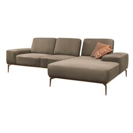 W.Schillig Ecksofa &raquo;run, Designsofa mit tollem Sitzkomfort, bequem, L-Form&laquo; mit Holzsockel, F&uuml;&szlig;e in Bronze pulverbeschichtet, Breite 279 cm beige 