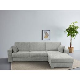 Home Affaire Ecksofa »Roma "L" Dauerschlaffunktion, mit Unterfederung« Matratzenhöhe 14cm, , Liegemaße ca 163x198 cm, L-Form hellgrau
