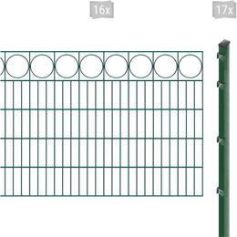 Arvotec Doppelstabmattenzaun »EXCLUSIVE 100 zum Einbetonieren "Ring" mit Zierleiste« Zaunhöhe 100 cm, Zaunlänge 2 - 60 m dunkelgrün