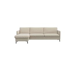 FLEXLUX Ecksofa »Fiore, L-Form« schmale Armlehnen, Kaltschaum, Füße Alu+schwarz Off White