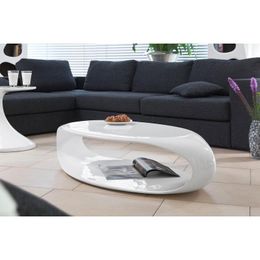 Salesfever Couchtisch komplett aus hochwertigem Fiberglas wei&szlig;