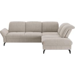 Sit & More sit&more Ecksofa &raquo;Leandro L-Form&laquo; Wahlweise mit Bett-, Kopfteil - und Armlehnfunktion, sowie Stauraum beige 90% Polyester, 10% Polyamid