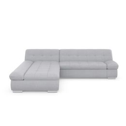 DOMO collection Ecksofa &raquo;Mona L-Form&laquo; wahlweise mit Bettfunktion silber Struktur fein 100% Polyester;Chenilleoptik 100% Polyester;SOFTLUX/Struktur 