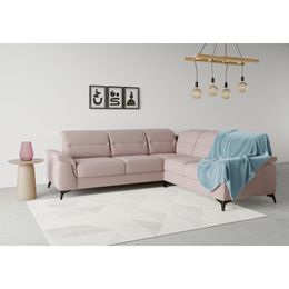 Sit & More sit&more Ecksofa &raquo;Sinatra L-Form&laquo; optinal mit Kopfteilverstellung und Armteilfunktion, Metallf&uuml;&szlig;e lila 90% Polyester, 10% Polyamid