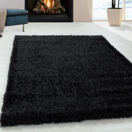 Ayyildiz Teppiche Hochflor-Teppich »BRILLIANT 4200« rechteckig 50 mm Höhe Läufer, auch in rund, Langflor, Shaggy, Wohnzimmer schwarz Obermaterial:...