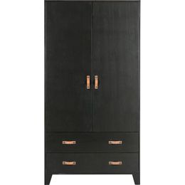 Woood Garderobenschrank &raquo;Dian&laquo; viel Stauraum, H&ouml;he 180 cm x Breite 94 cm schwarz Holzwerkstoff