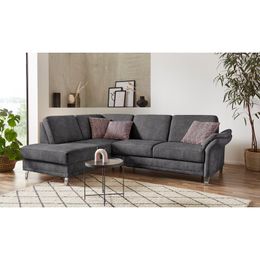Sit & More SIT&MORE Ecksofa »Clio L-Form« wahlweise mit Bettfunktion und Bettkasten, inklusive Federkern anthrazit