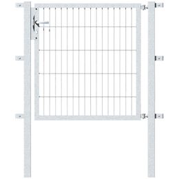 Alberts Zauneinzelt&uuml;r &raquo;Flexo&laquo; 100 cm Breite, in versch. H&ouml;hen silber Stahl