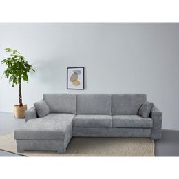 Home Affaire Ecksofa »Roma "L" Dauerschlaffunktion, mit Unterfederung« Matratzenhöhe 14cm, , Liegemaße ca 163x198 cm, L-Form hellgrau