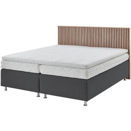 Westfalia Schlafkomfort Boxspringbett »Quercus« wahlweise mit LED-Beluchtung, 3 Matratzenarten zur Auswahl charcoal