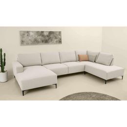 Home Affaire Wohnlandschaft »Tournon U-Form, XXL Sofa, Breite 333 cm, Webstoff, Chenille« Designsofa im nordischen Stil, Wellenunterfederung,...