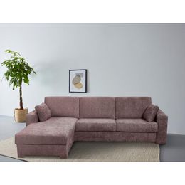 Home Affaire Ecksofa »Roma "L" Dauerschlaffunktion, mit Unterfederung« Matratzenhöhe 14cm, , Liegemaße ca 163x198 cm, L-Form braun
