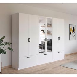 Rauch Drehtürenschrank »Kleiderschrank Schrank Garderobe Wäscheschrank BARI mit Spiegel« mit Schubkästen und modernem Griff in Graumetallic MADE IN...