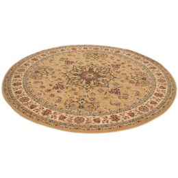 Theko Wollteppich &raquo;Turan 859&laquo; rund 12 mm H&ouml;he reine Wolle, Orient-Optik, ideal im Wohnzimmer & Schlafzimmer camelfarben Obermaterial: 100% Wolle B...