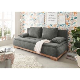 ED EXCITING DESIGN Schlafsofa »Mila« mit Bettkasten & 2 Armlehnenkissen braun