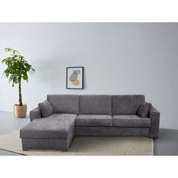 Home Affaire Ecksofa »Roma "M" Matratzenhöhe 14 cm, Dauerschlaffunktion, mit Unterfederung, « Liegemaße ca 143x198 cm, L-Form anthrazit