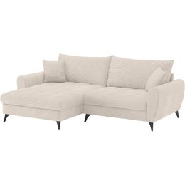 Ecksofa &raquo;Blackburn II L-Form&laquo; Wahlweise mit Kaltschaumpolsterung bis 140 kg belastbar beige Stripes (92% Polyester / 8% Nylon)