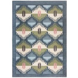 FLAIR RUGS Teppich &raquo;Lawson&laquo; rechteckig 8 mm H&ouml;he Lawson Kilim Washbarer Teppich blau Obermaterial: 100% Polyester B : 170 cm 1 Stk.