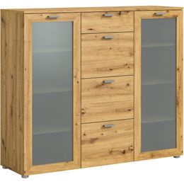 Inosign Highboard »Onex, Breite 135 cm, mit Glastür, vielseitig einsetzbar« in verschiedenen Farben, Kommode, Schrank, Anrichte Artisan Eiche...