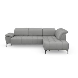 Sit & More sit&more Ecksofa &raquo;Cool L-Form&laquo; wahlweise mit Kopfteilverstellung und Vorziehsitz, motorisch grau