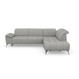 Sit & More SIT&MORE Ecksofa »Cool L-Form« wahlweise mit Kopfteilverstellung und Vorziehsitz, motorisch silber