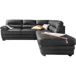 COTTA Ecksofa &raquo;Royale L-Form&laquo; wahlweise mit Bettfunktion schwarz Luxus-Kunstleder, frei im Raum stellbar;Luxus-Microfaser (100% Polyester), frei im 