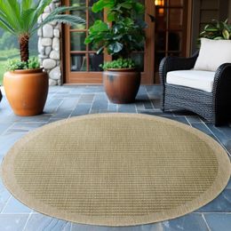 Ayyildiz Teppiche Outdoorteppich &raquo;GIZA 1410&laquo; rund 3 mm H&ouml;he In- und Outdoor, Wetterfest, Wasserabweisend, robust Gr&uuml;n Obermaterial: 100%...