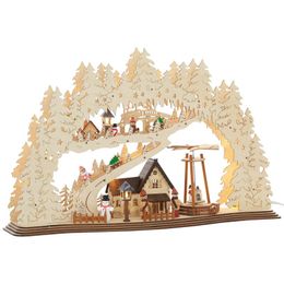 Home Affaire Schwibbogen »Forsthaus, Weihnachtsdeko« mit bewegter Pyramide natur B/H/T: 57 cm x 37 cm x 13 cm