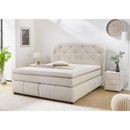 Jockenhöfer JOCKENHÖFER GRUPPE Boxspringbett »Mila erhältlich in der Größe 180x200cm« Kaltschaumtopper, 7-Zonen-TTFK-Matratze, mehrere Härtegrade wählbar beige...