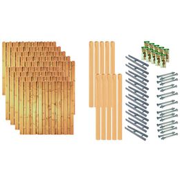 TETZNER & JENTZSCH Bohlenzaun &raquo;Los Angeles 7&laquo; 9 Elemente, LxH: 1710x180 cm gr&uuml;n Massivholz, Stahl