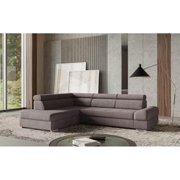 Sit & More SIT&MORE Ecksofa »Broadway L-Form« mit verstellbaren Kopfteilen, wahlweise mit Bettfunktion taupe