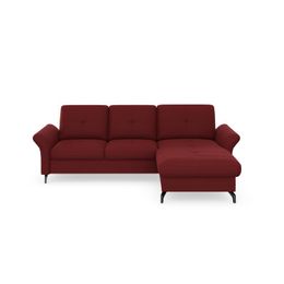 Places of Style Ecksofa »Calando L-Form« wahlweise mit Bettfunktion, Bettkasten und Armteilfunktion bordeaux