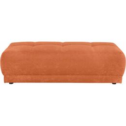DOMO collection Hocker &raquo;Ava&laquo; orange Struktur (100% Polyester);Microfaser PRIMABELLE (100% Polyester);Kunstleder SOFTLUX ;Struktur fein (100% Polyester