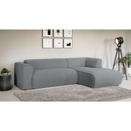 Inosign Ecksofa »MERID L-Form (257 cm), zeitlos & stilvolles Design, « Aufwendig gepolstert, in Cord, Chenille und Struktur grau