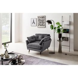 TRENDS BY HG Loungesessel »Amira« mit Strasssteinen und goldfarben Applikationen anthrazit