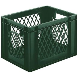 Euro-Format-Stapelbehälter, Wände durchbrochen, Boden geschlossen, LxBxH 400 x 300 x 266 mm, grün, VE 5 Stk kaiserkraft