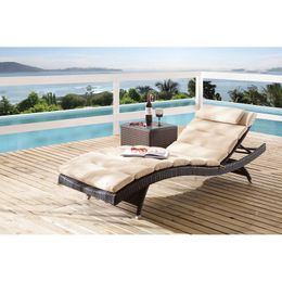 Destiny Gartenliege »WAVE« Aluminium, Polyrattan, ohne Polsterauflage Obermaterial: 100% Polyester. Füllung: 100% Polyurethan. Innenseite: 100%...