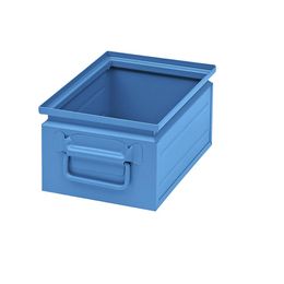 Stapelkasten aus Stahlblech, Volumen ca. 9 l, lichtblau RAL 5012 kaiserkraft
