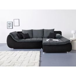 Inosign Ecksofa »Imola, elegant und modern, aktuelle Steppung im Sitz, bequem, L-Form« frei im Raum stellbar, wahlweise mit Bettfunktion und...