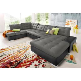 Sit & More SIT&MORE Wohnlandschaft »Palomino U-Form« wahlweise in XL oder XXL schwarz/steingrau