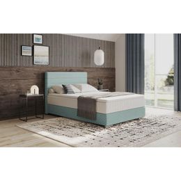 MR. COUCH Boxbett »Stratus 2« inkl. Bettkasten und Matratze Stripes 8624 blue grey