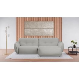 BETYPE Ecksofa »Be Fluffy« Softes Sitzgefühl, moderne Kedernaht, hochwertiger Bezug silver grey