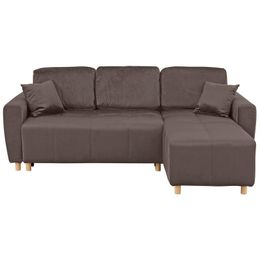 Home Affaire Ecksofa &raquo;Scania L-Form&laquo; wahlweise mit Bettfunktion und Bettkasten braun Microfaer (100% Polyester);Struktur fein (100% Polyester);