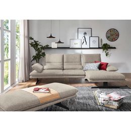 W.Schillig Ecksofa &raquo;broadway, Designsofa mit tollem Sitzkomfort&laquo; Sitztiefenverstellung, Kopfteil- & Seitenteilverstellung, Breite 291cm braun 