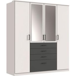 wimex Kleiderschrank &raquo;Cottbus, in wei&szlig; oder grau modern kombiniert mit graphitfb.Schubladen&laquo; in 3 Gr&ouml;&szlig;en, schwarze Griffe, Made in Germany, mit 4 Schubladen